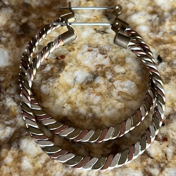 Jewelry | Vintage Tritone Latch Back Hoops | Poshmark